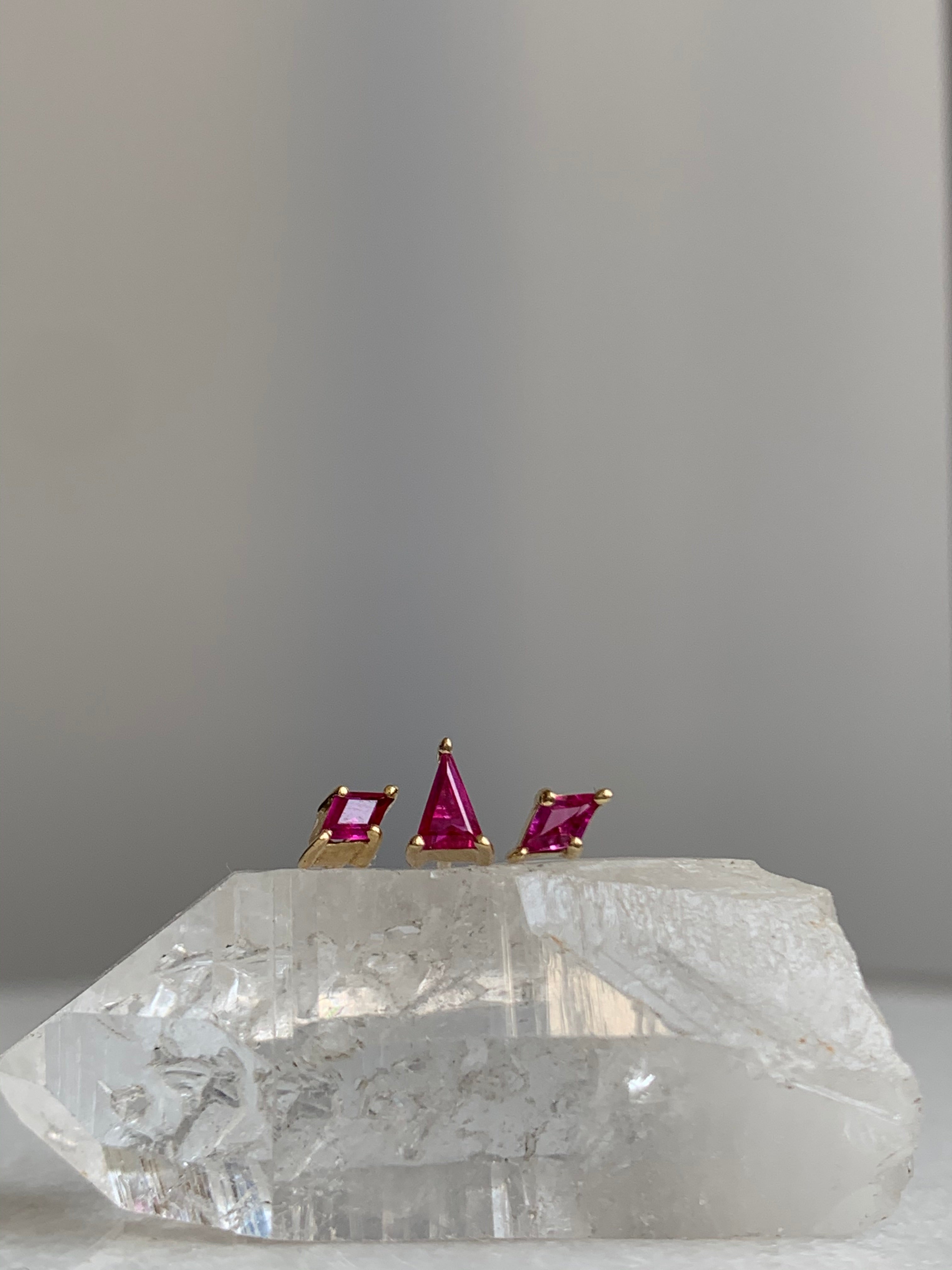 Isosceles Cut Ruby Stud – Wendy Nichol