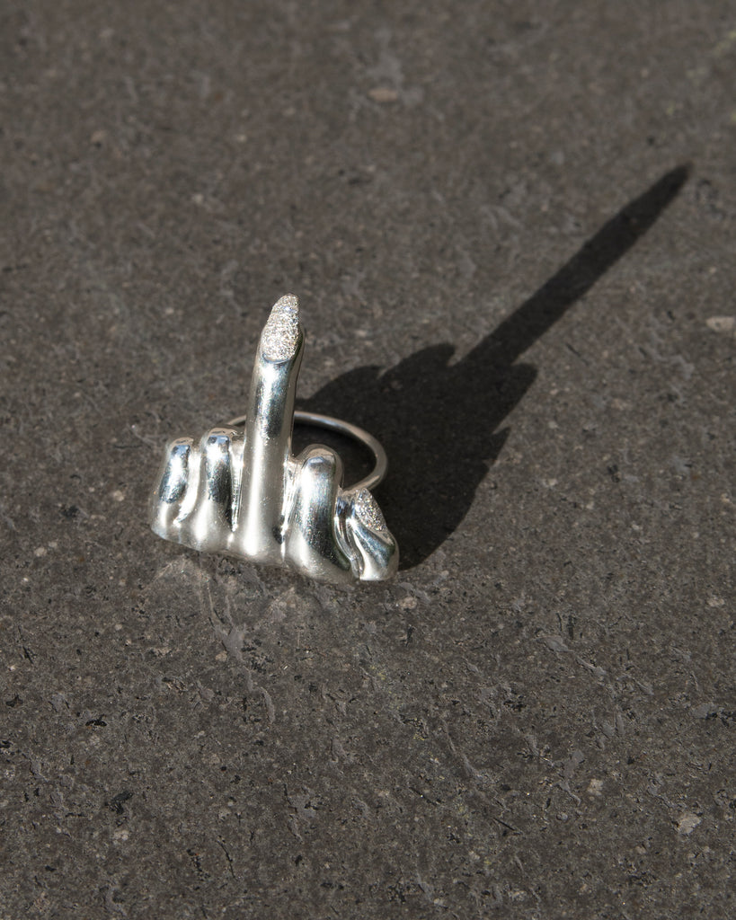 Large Double Micro Pave Middle Finger Ring – Wendy Nichol